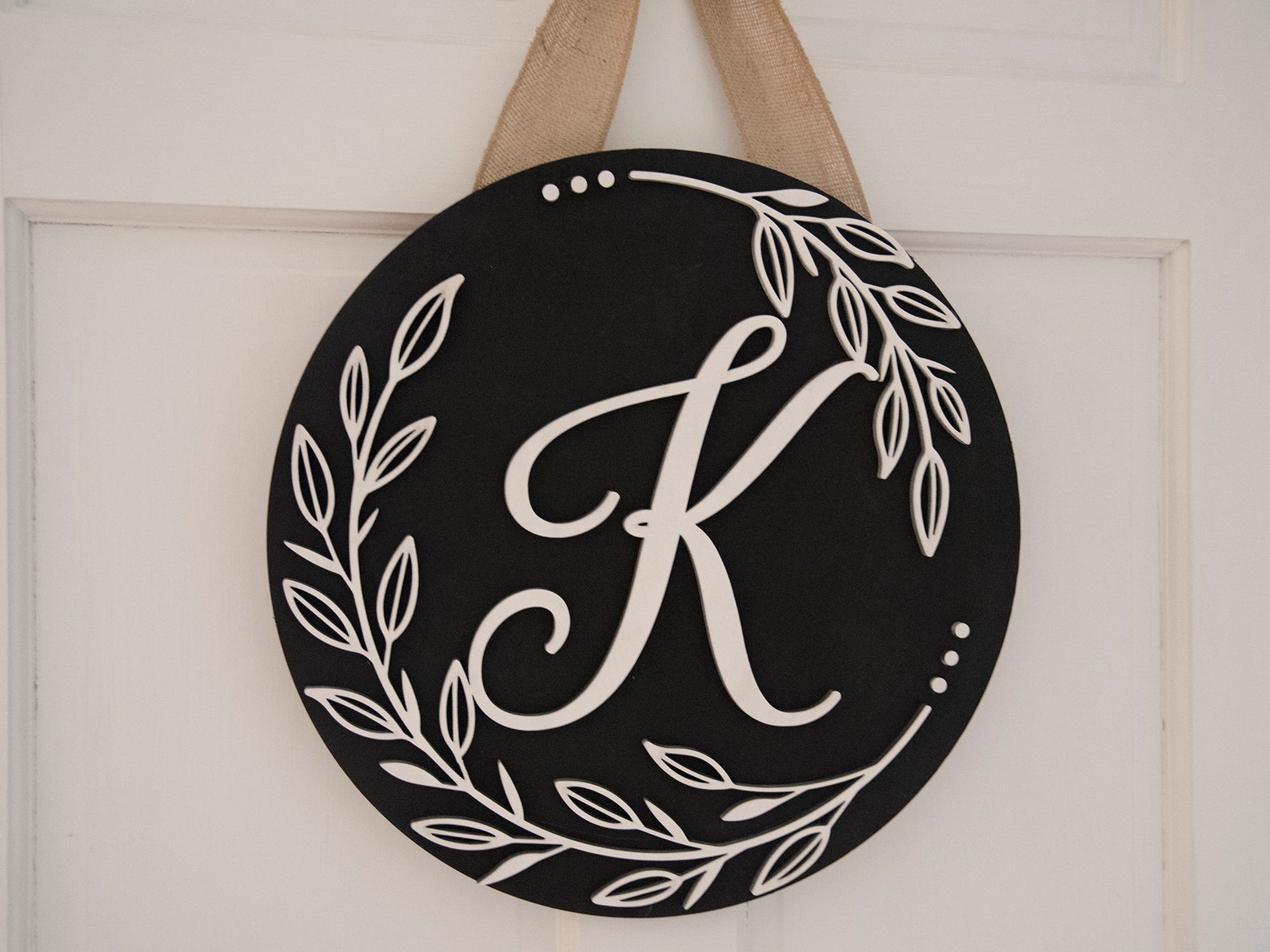 Wooden Monogram Door Hanger Front Door Decor Last Name - Etsy