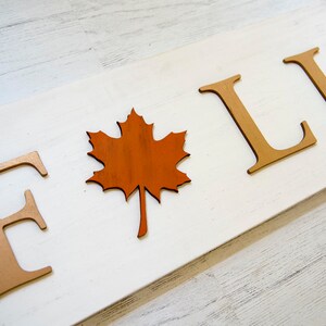 Wooden 'fall' Leaf Sign | Fall Wall Decor | Farmhouse Decor | Dining ...