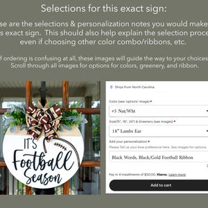 Football Door Hanger | Wooden Football Season Door Decor for Football ...