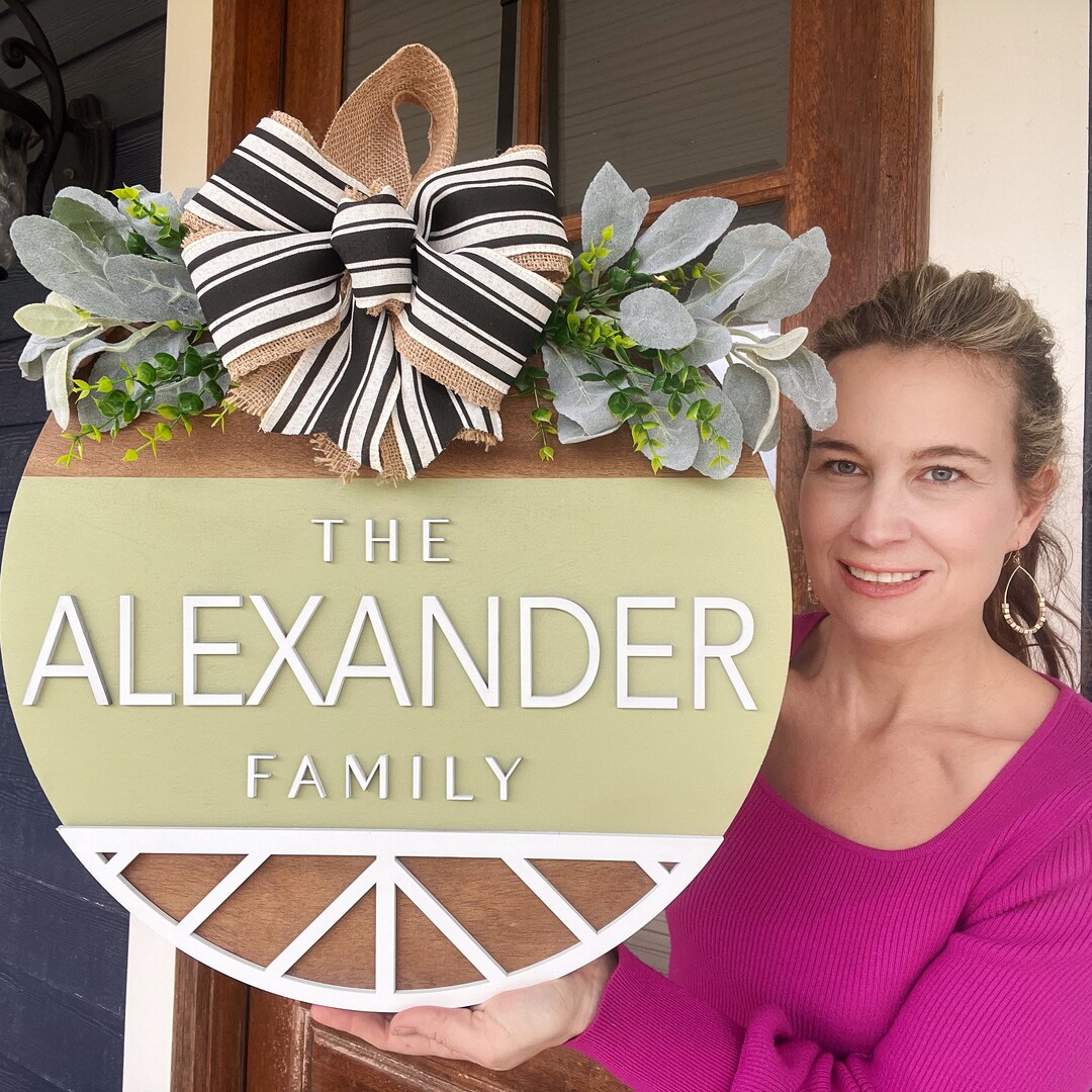 Front Door Hanger Personalized Door Decor Last Name Sign Front Door ...