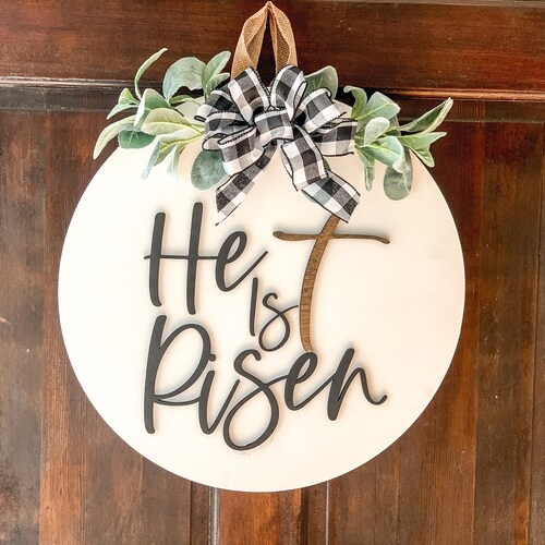 Happy Easter Wood Door Hanger Front Door Decor Spring - Etsy