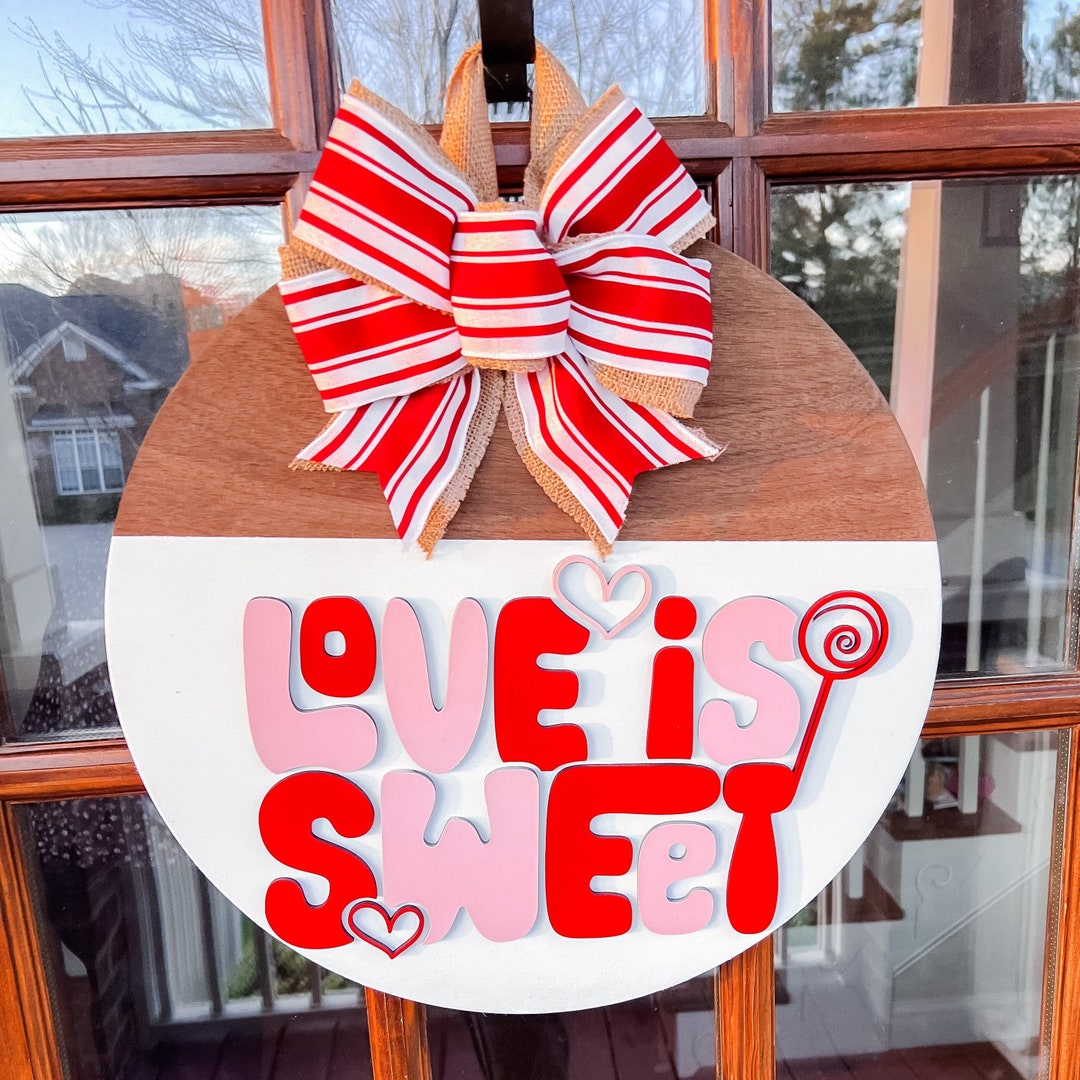 Valentines Day Door Hanger Valentines Front Door Wreath Happy ...