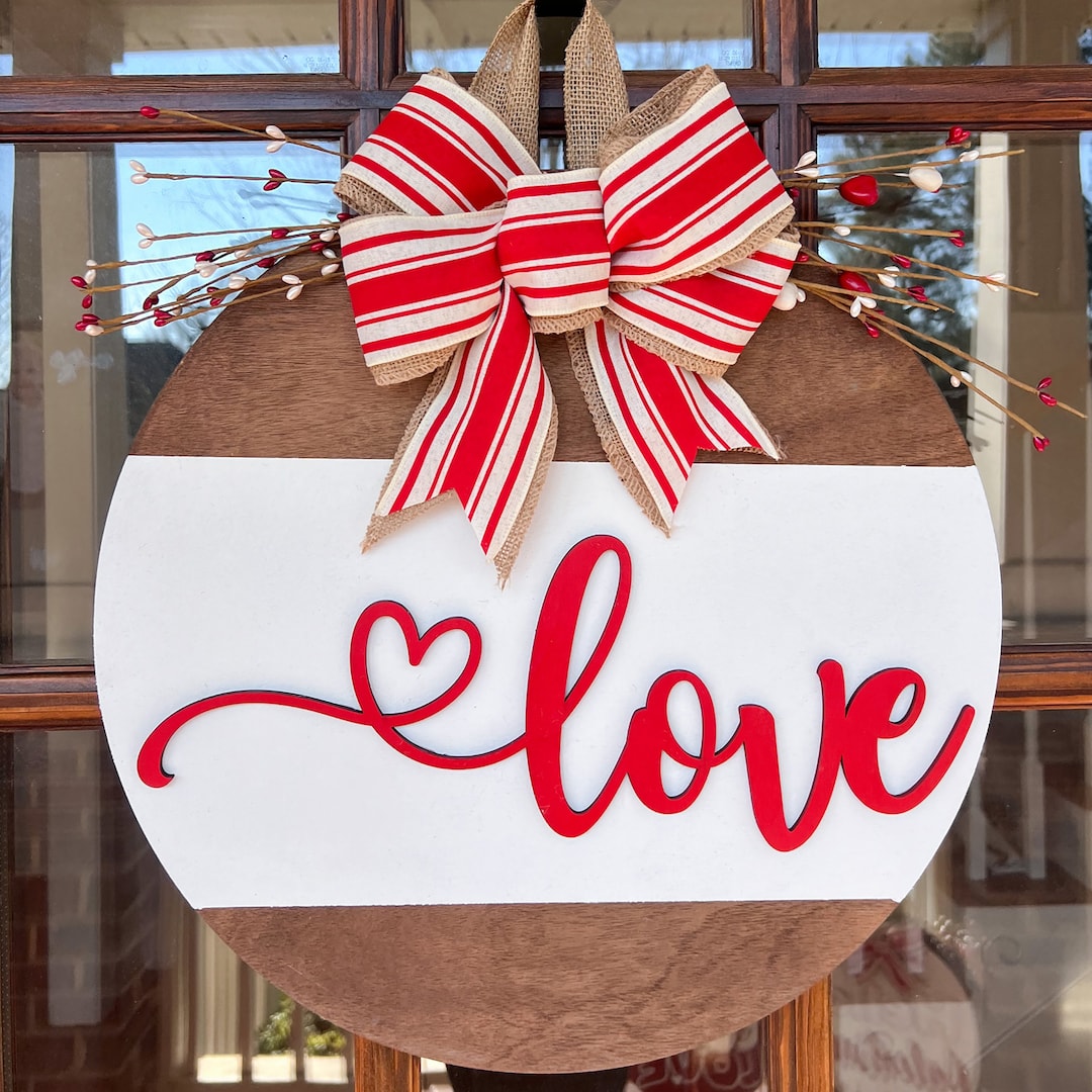 Valentines Door Hanger Valentines Front Door Decor Front Door Wreath ...