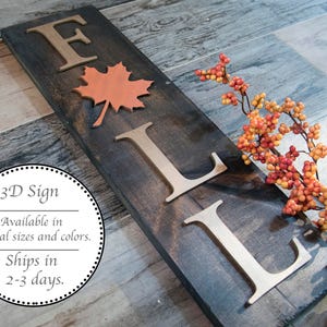 Wooden 'fall' Leaf Sign | Fall Wall Decor | Farmhouse Decor | Dining ...