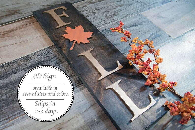 Wooden 'fall' Leaf Sign Fall Wall Decor Farmhouse - Etsy