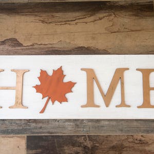Fall 'home' Leaf Sign Fall Wall Decor Wooden Farmhouse Decor ...