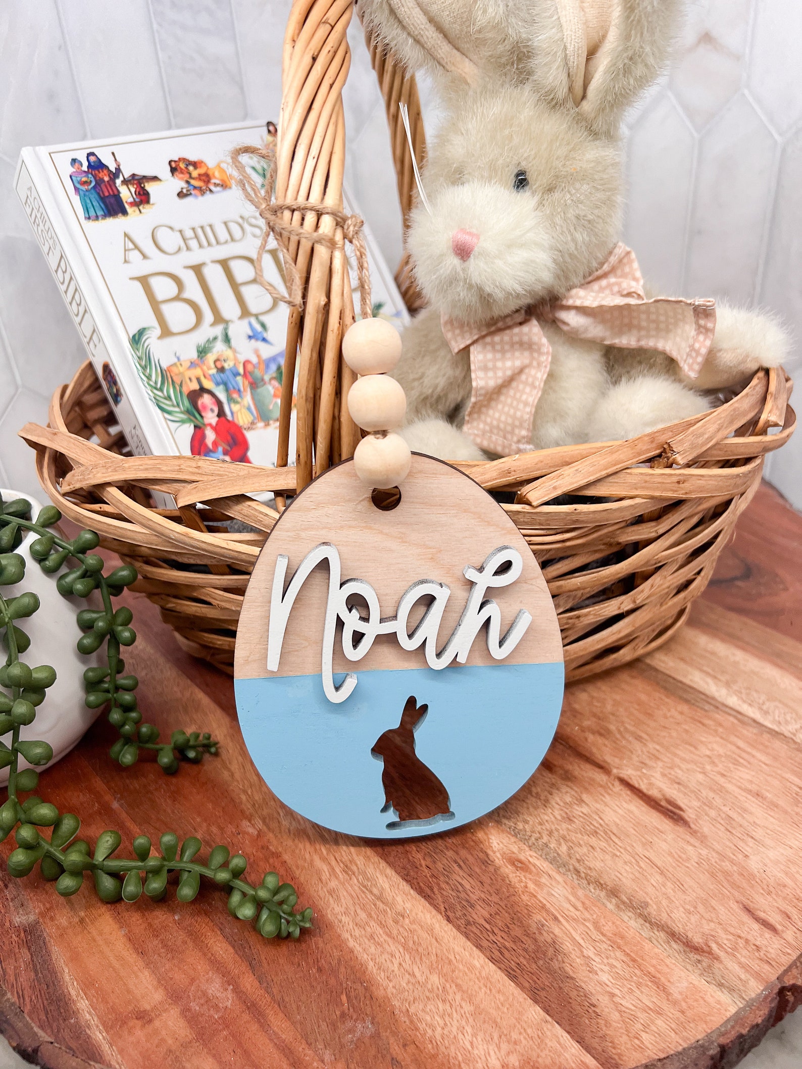 Easter Basket Tag | Personalized Easter Gift Tag | Personalized Wooden ...