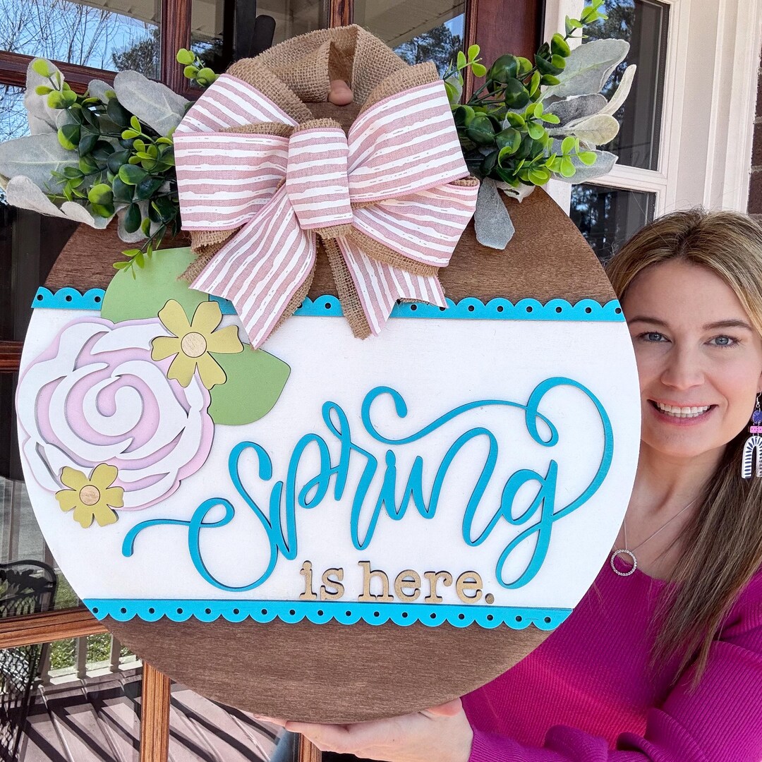 Spring Door Hanger | Front Door Decor | Front Door Sign | Newlyweds ...
