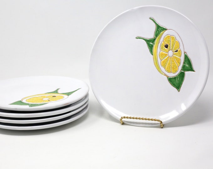 Hand-painted Italian Lemon Salad Plates - Set of 5 - Etsy