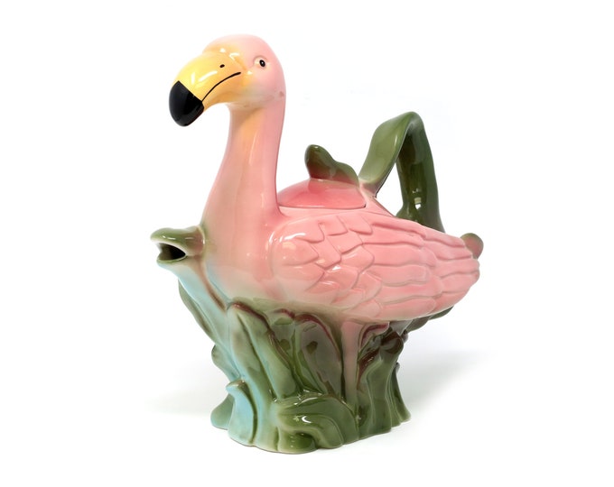Ceramic Flamingo Pitcher With Lid - Etsy