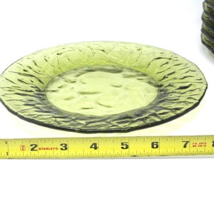 Vintage Green Glass Cabbage Leaf Salad Plates - Set of 7 - Etsy