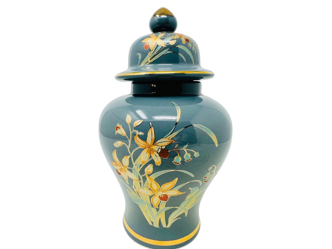 Vintage Made in Japan Gray and Gold Signed Fine China Ginger Jar - Etsy