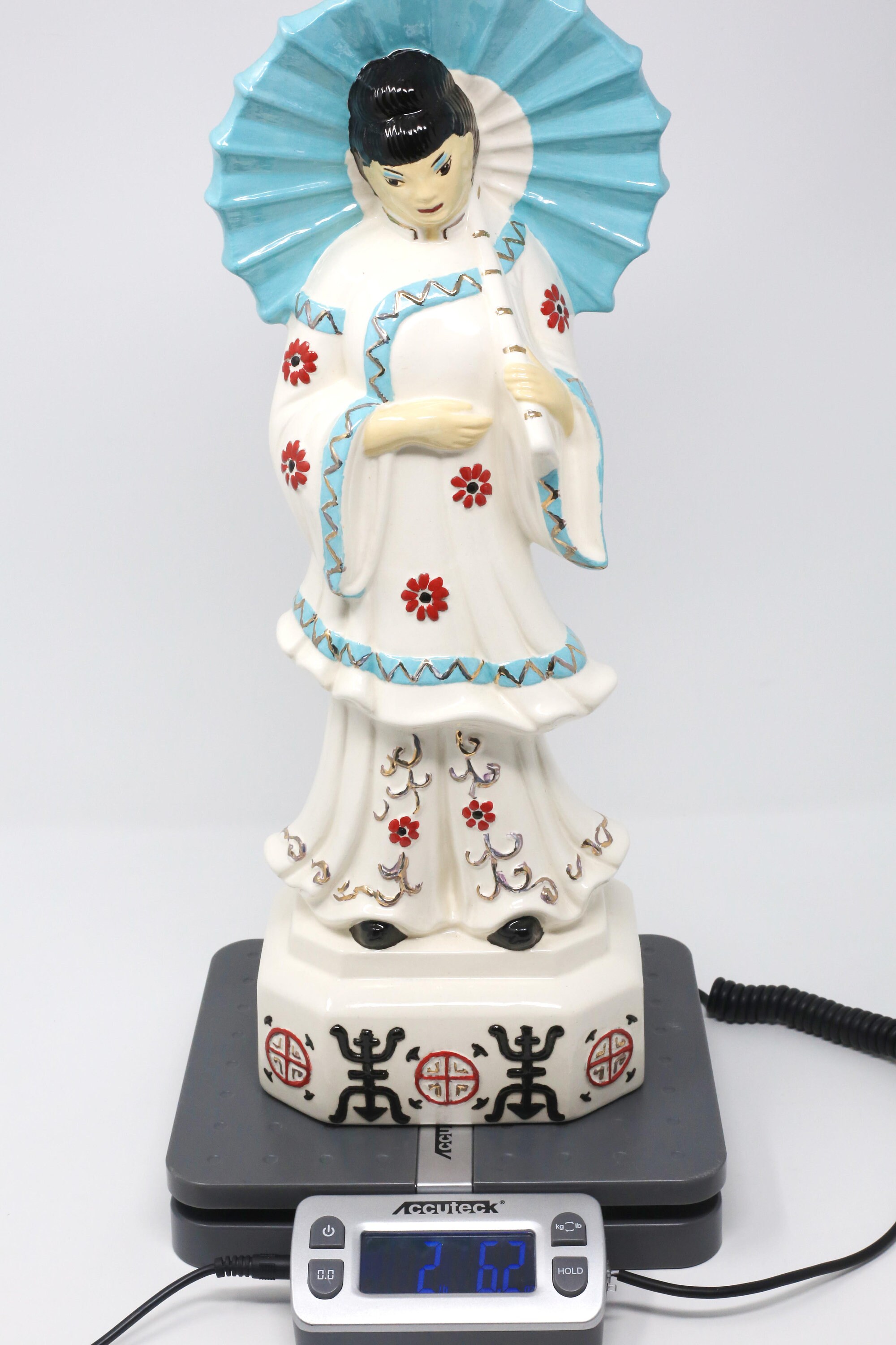 Vintage 16" Ceramic Asian Female Figure With Parasol - Etsy