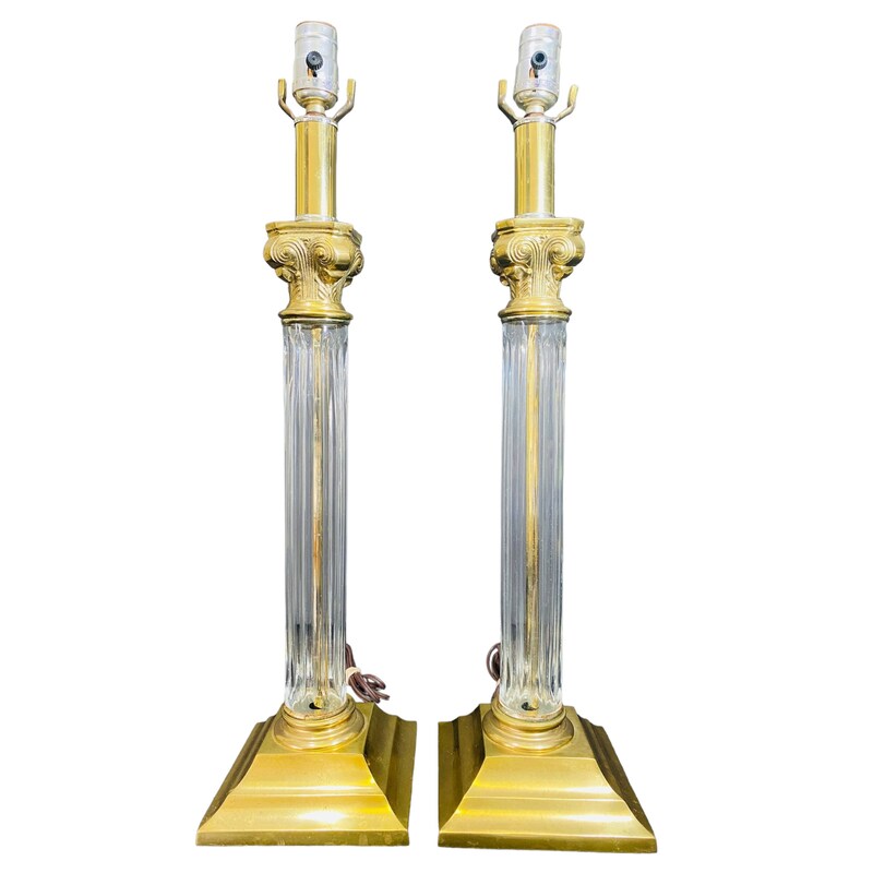 Glass Column Lamp - Etsy