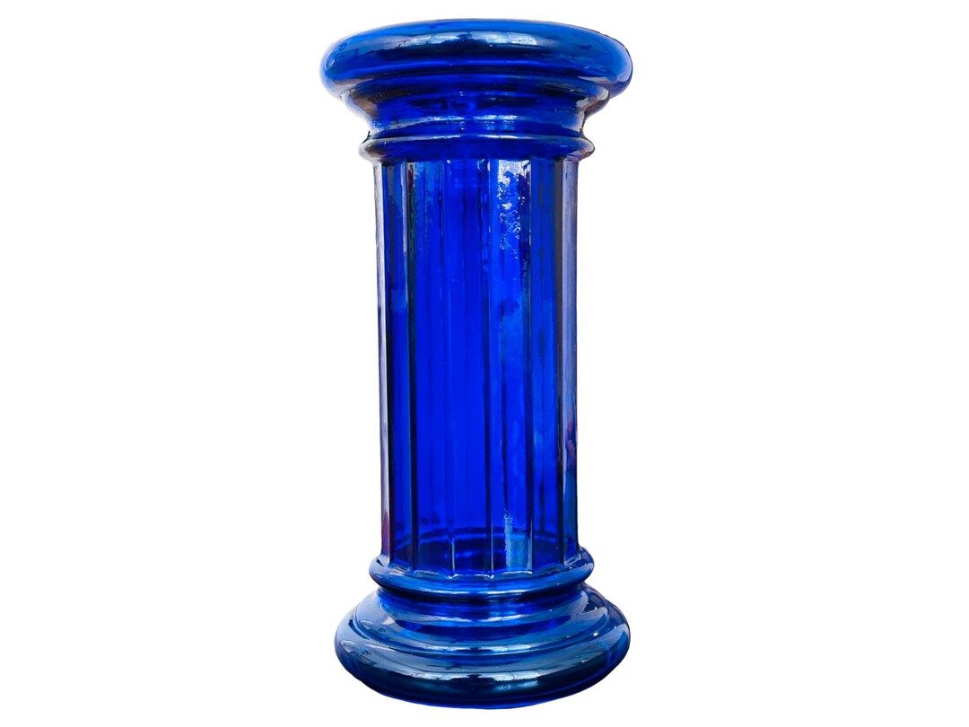 Vintage Cobalt Blue Pilgrim Art Glass Column - Etsy