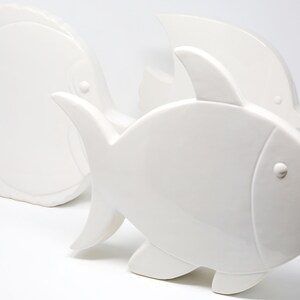 White Ceramic Fish Sculptures - Set of 3 - Etsy