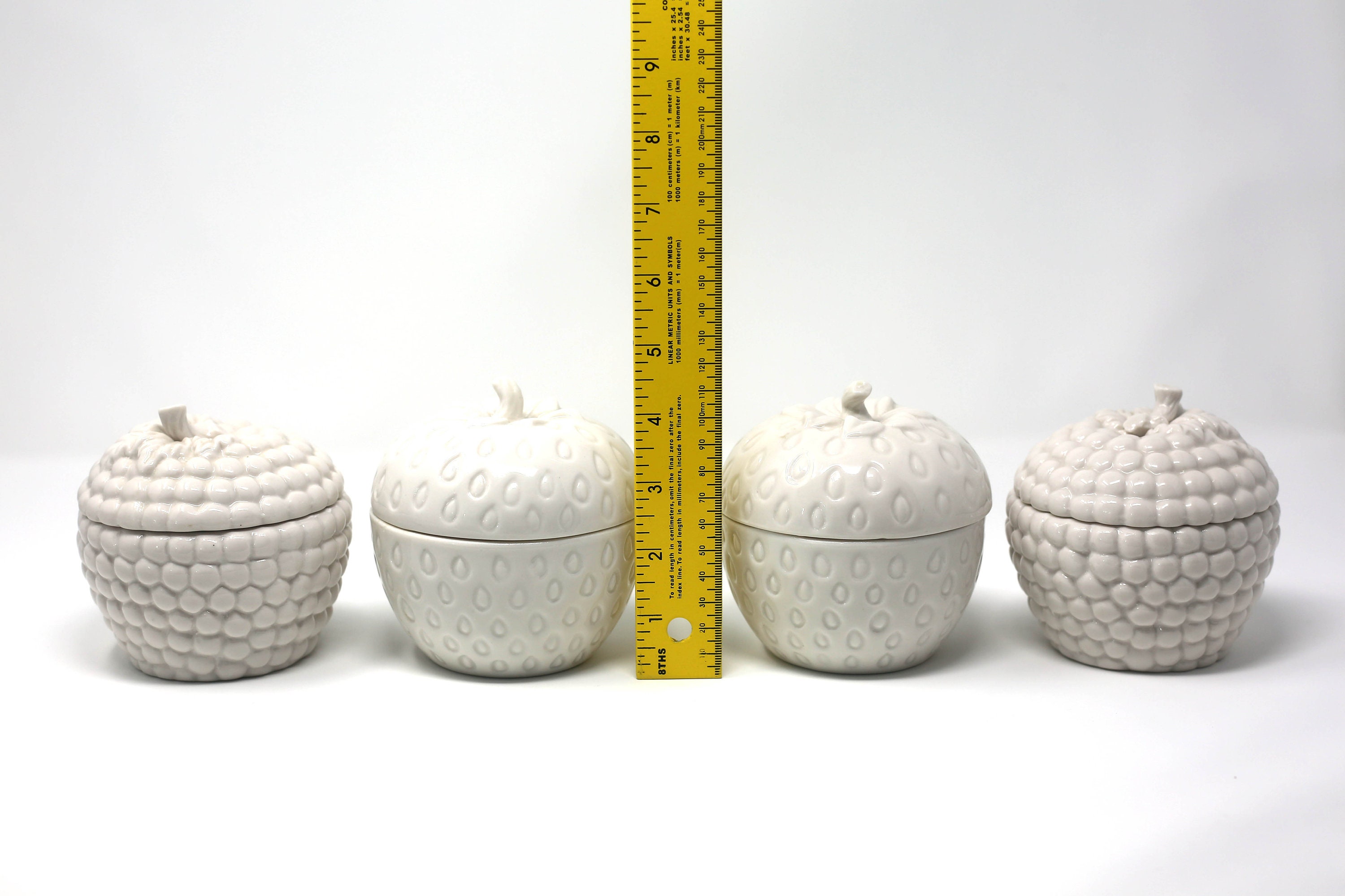 Ceramic Strawberry and Grapes Jars - Set of 4 - Etsy