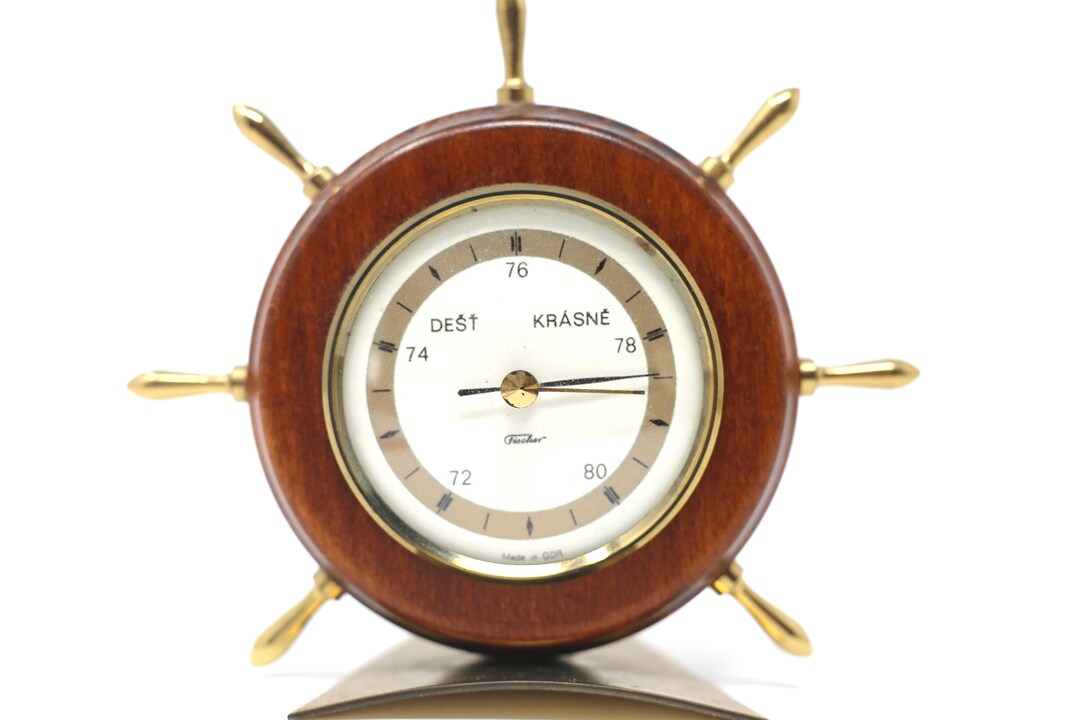 Vintage East German Ship's Wheel Desk Barometer - Etsy