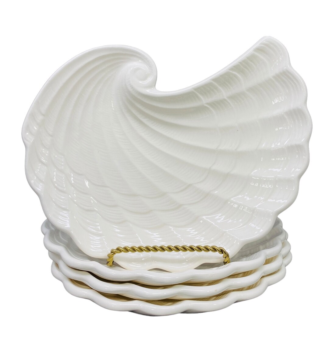 Vintage Shafford Original White Ceramic Nautilus Plates- Set of 4 - Etsy