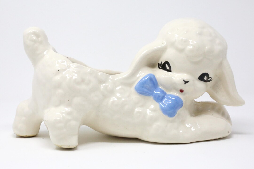 Vintage Ceramic Lamb Planter - Etsy