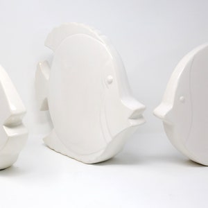 White Ceramic Fish Sculptures - Set of 3 - Etsy