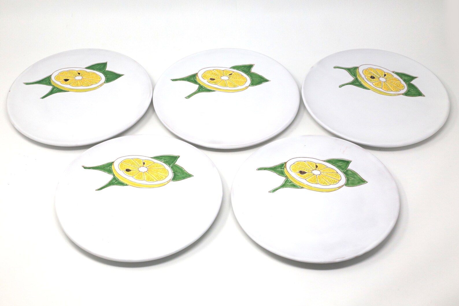 Hand-painted Italian Lemon Salad Plates - Set of 5 - Etsy