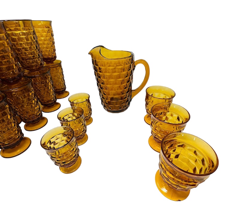 Vintage 24 Piece Collection Indiana Glass Whitehall Amber - Etsy
