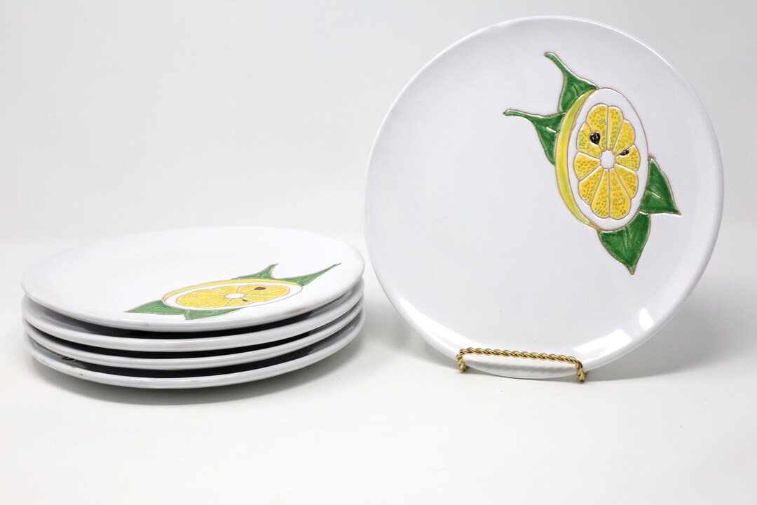 Hand-painted Italian Lemon Salad Plates - Set of 5 - Etsy