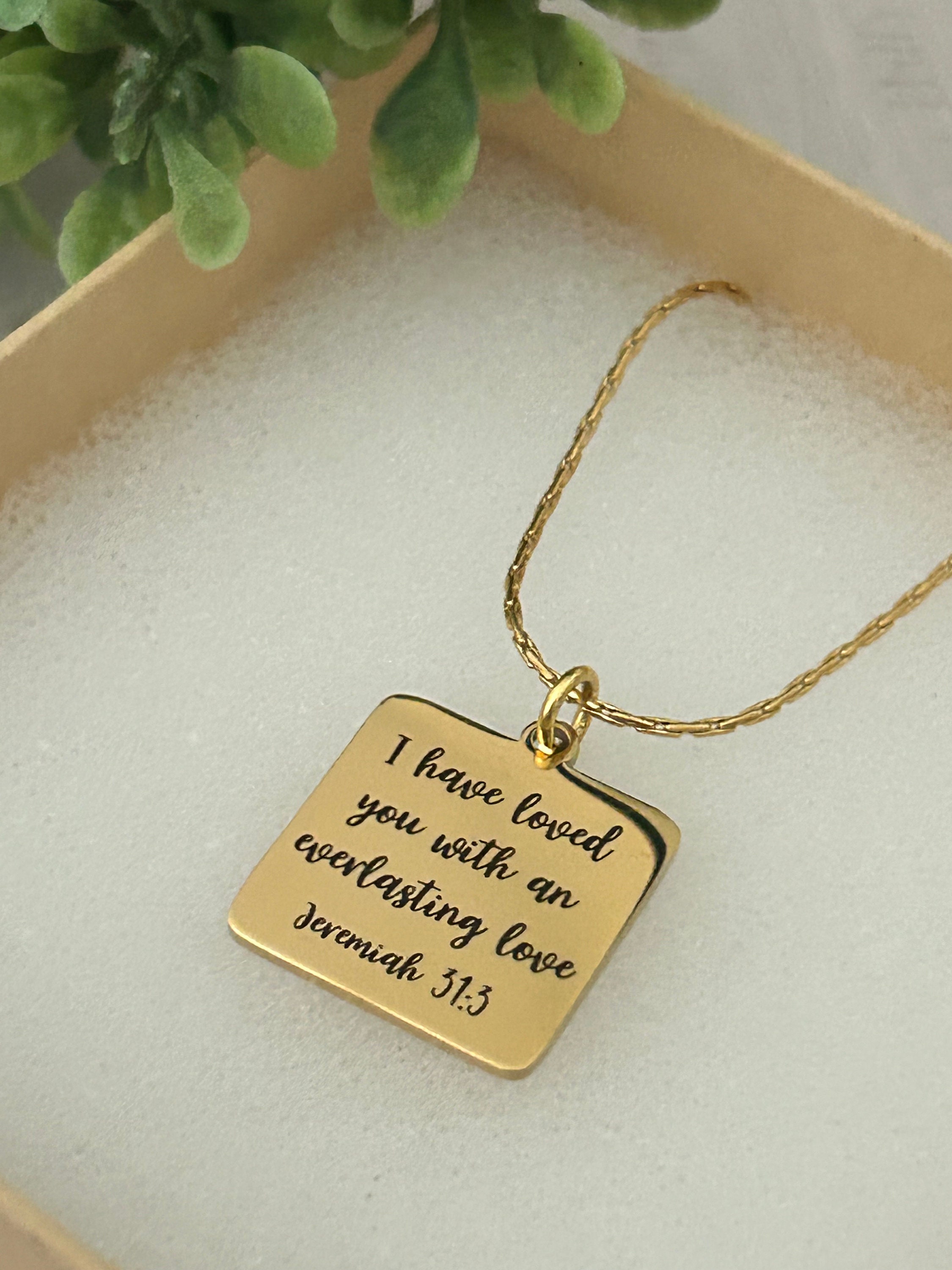 I Have Loved You With an Everlasting Love Bible Verse Gold Square ...
