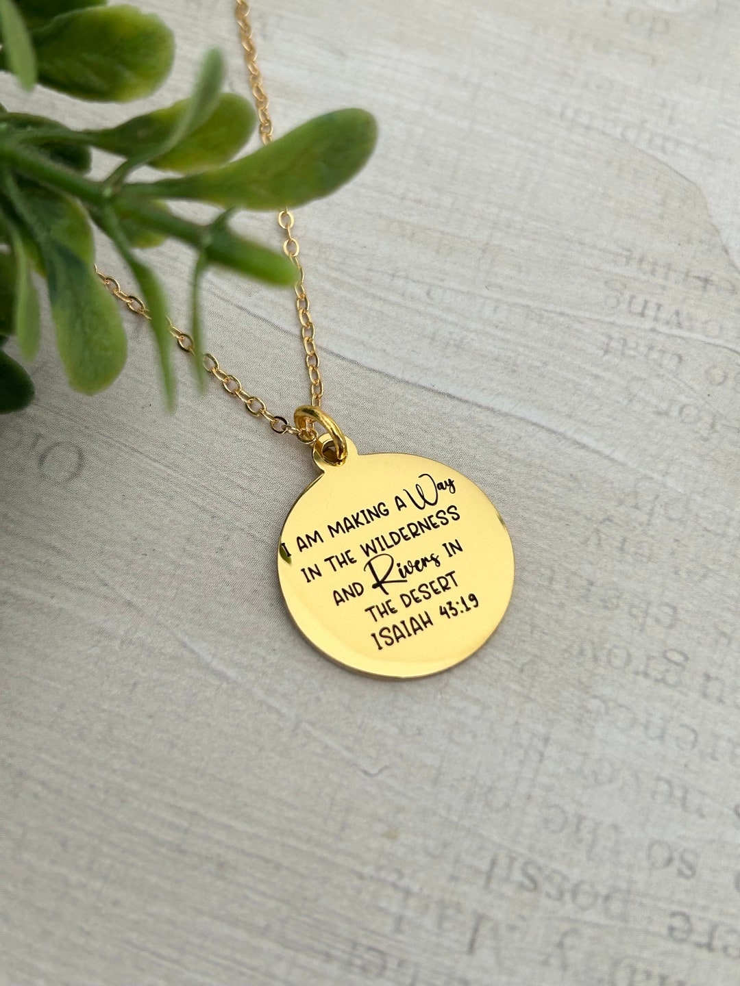 I Am Making a Way Bible Verse Gold Necklace, 16K Gold Plated, Christian ...
