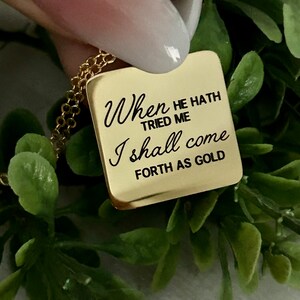 Bible Verse Gold Necklace I Shall Come Forth as Gold, Job 23:10 ...
