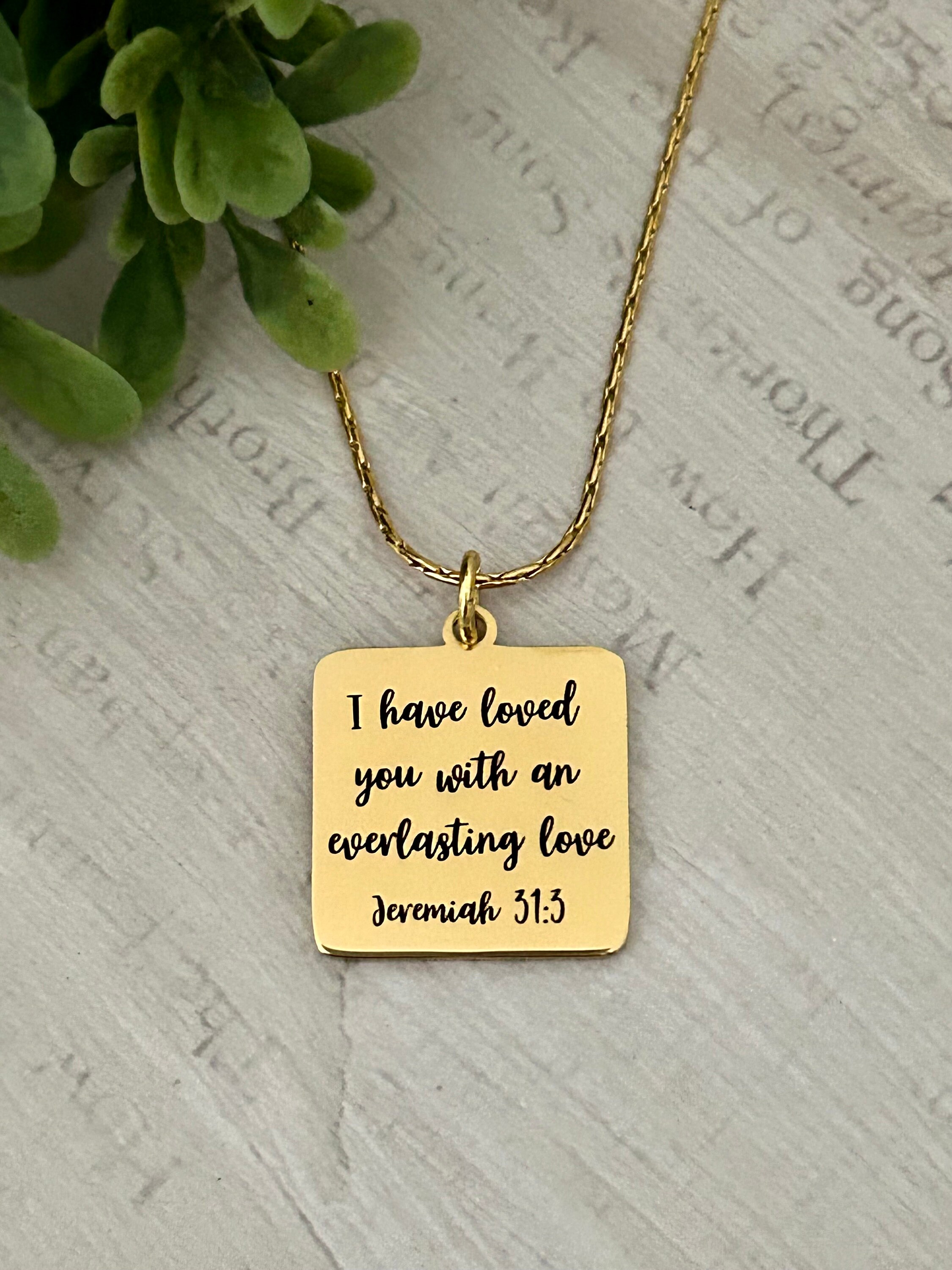 I Have Loved You With an Everlasting Love Bible Verse Gold Square ...