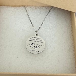 My Presence Will Go With You Bible Verse Necklace, Farewell Gift ...