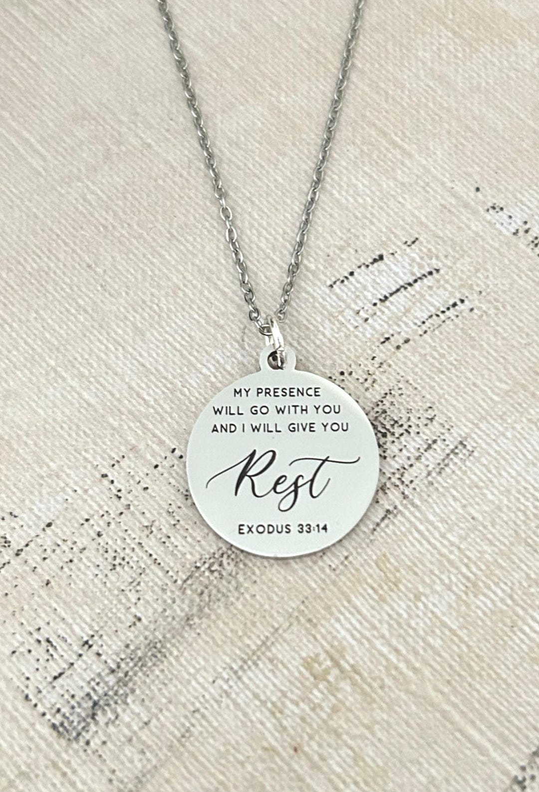 My Presence Will Go With You Bible Verse Necklace, Farewell Gift ...