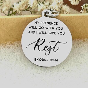 My Presence Will Go With You Bible Verse Necklace, Farewell Gift ...