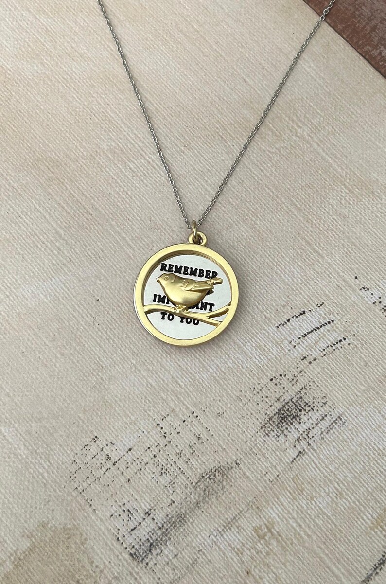 Bird Overlay Necklace: Stainless Steel Affirmation Pendant ...