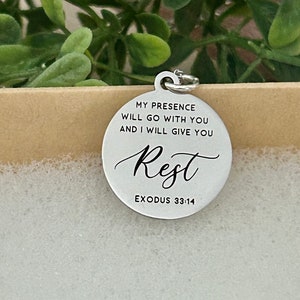 My Presence Will Go With You Bible Verse Necklace, Farewell Gift ...