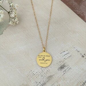 Do Not Be Afraid for I Am With You Bible Verse Necklace, Isaiah 41:10 ...