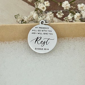 My Presence Will Go With You Bible Verse Necklace, Farewell Gift ...