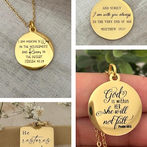 Personalized Bible Verse Necklace: Engraved Christian Jewelry - Etsy