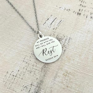 My Presence Will Go With You Bible Verse Necklace, Farewell Gift ...
