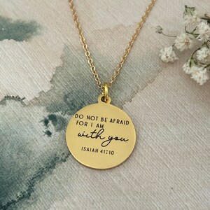Do Not Be Afraid for I Am With You Bible Verse Gold Necklace, Isaiah 41 ...