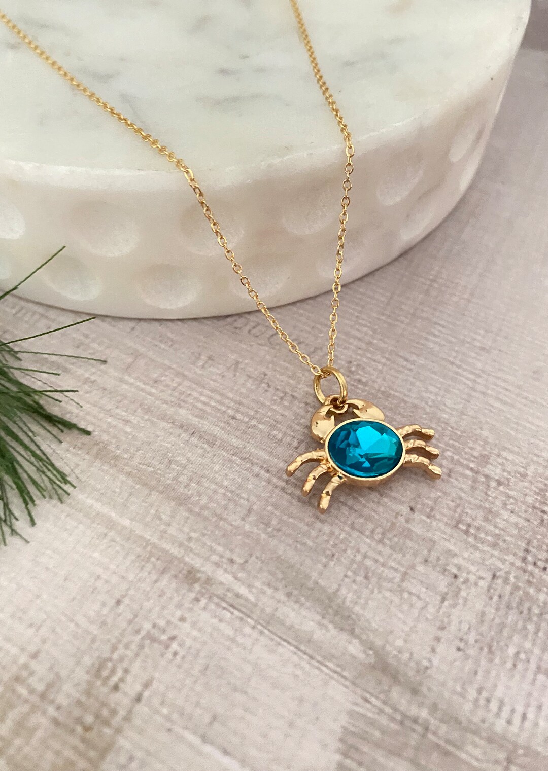 Dainty Crab Gold Necklace, 18K Gold Plated, Summer Jewelry, Crab ...