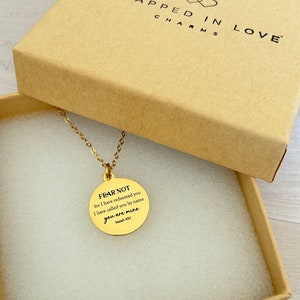 Fear Not for I Have Redeemed You Bible Verse Gold Necklace, Isaiah 43:1 ...