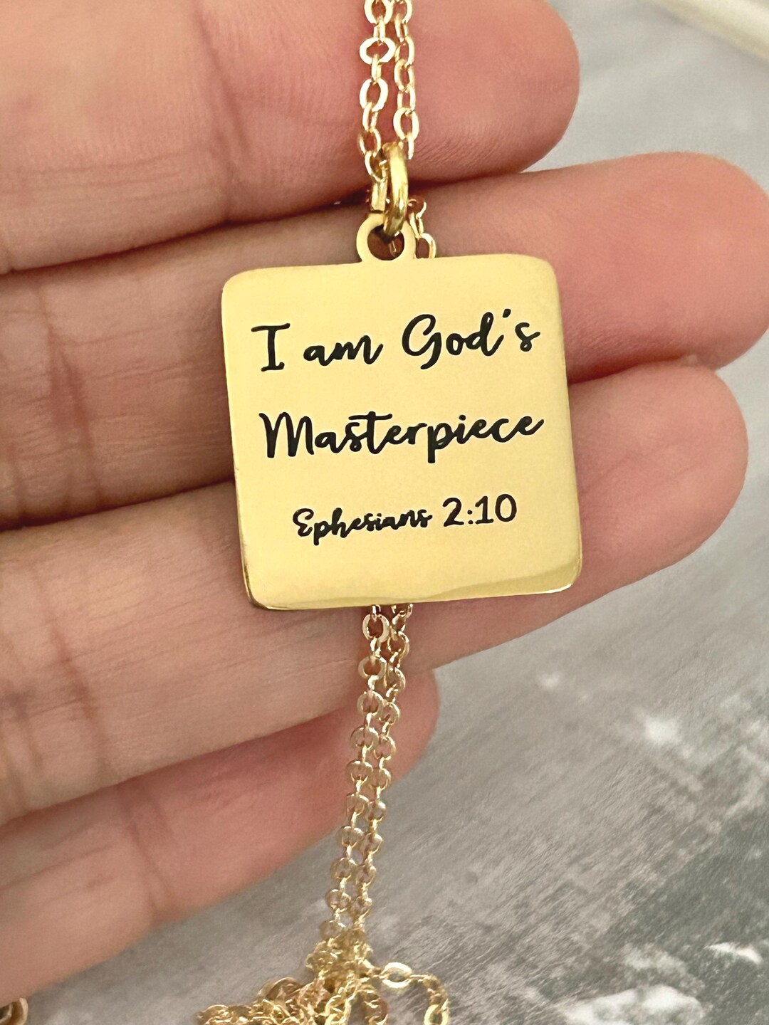 I Am Gods Masterpiece Bible Verse Necklace,christian Gifts,motivational ...