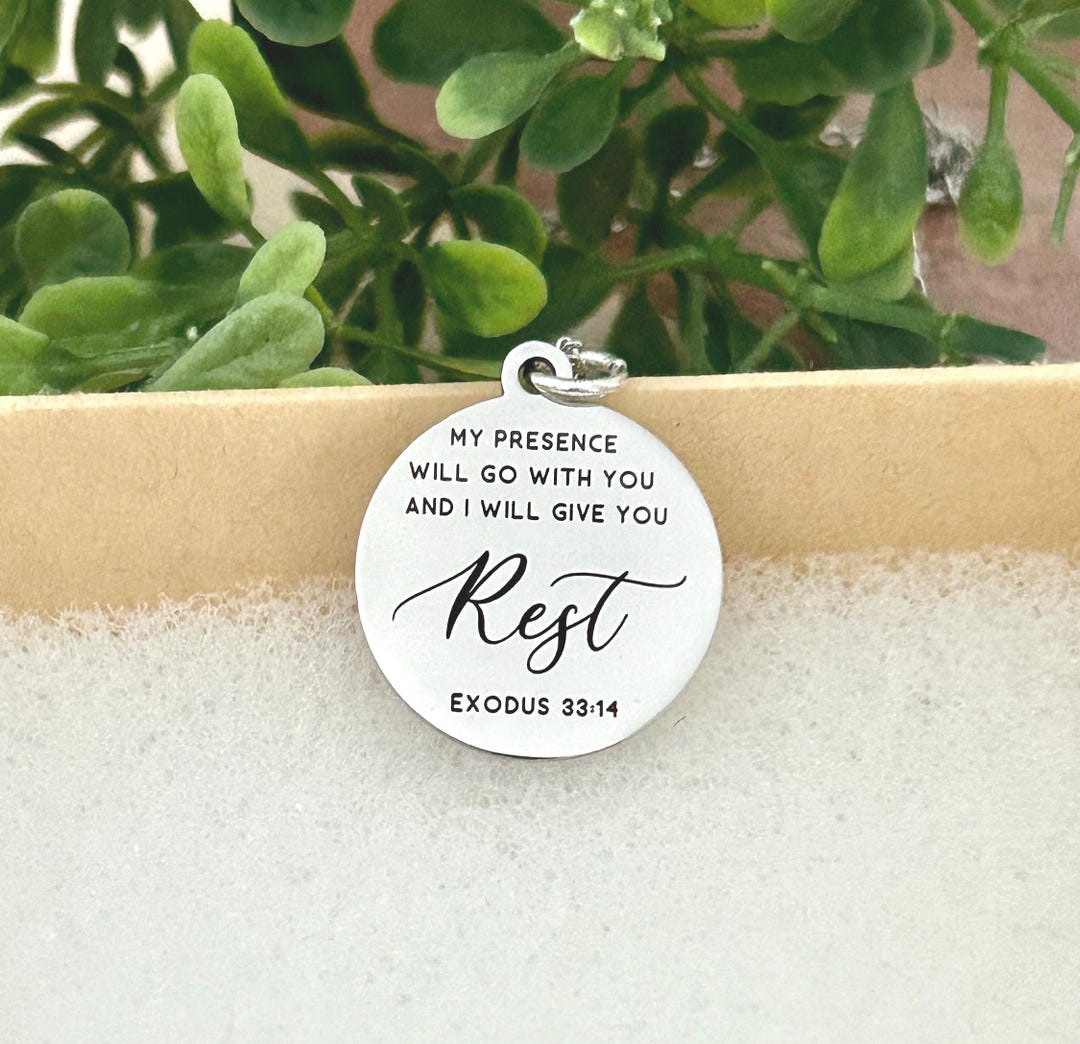 My Presence Will Go With You Bible Verse Necklace, Farewell Gift ...