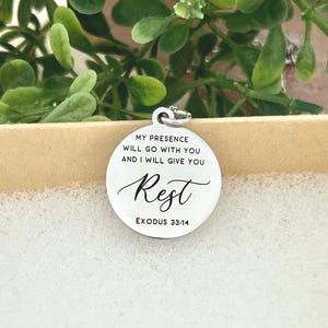 My Presence Will Go With You Bible Verse Necklace, Farewell Gift ...