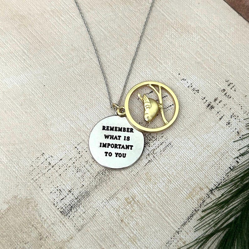 Bird Overlay Necklace: Stainless Steel Affirmation Pendant ...