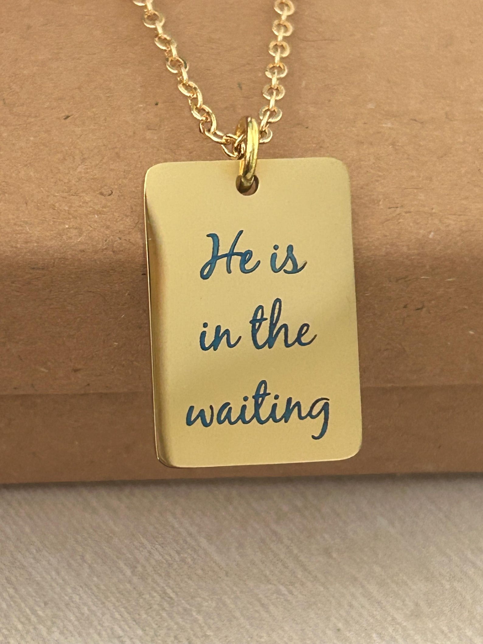 He is in the Waiting: Personalized Christian Necklace 14K Gold Plated ...