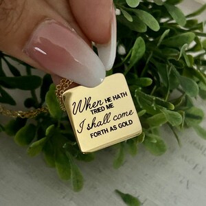 Bible Verse Gold Necklace I Shall Come Forth as Gold, Job 23:10 ...